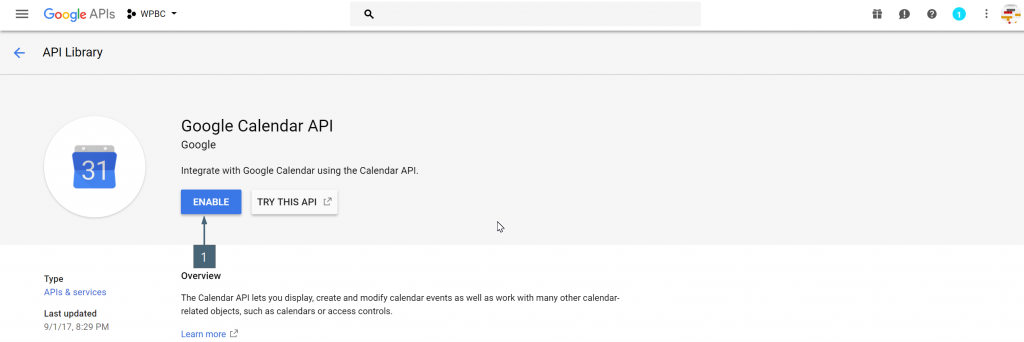 Configuration import events from public Google Calendar | WP Booking ...