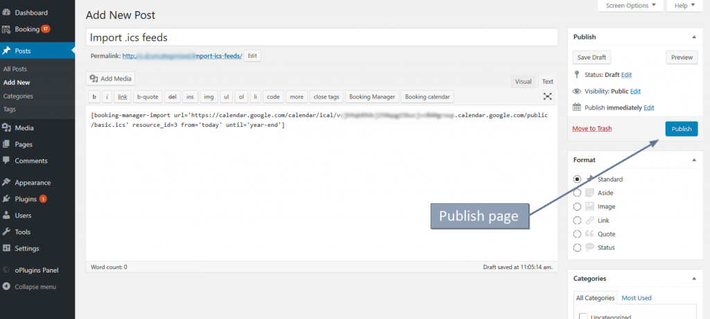 How to start import of .ics feeds into Booking Calendar ? | WP Booking ...