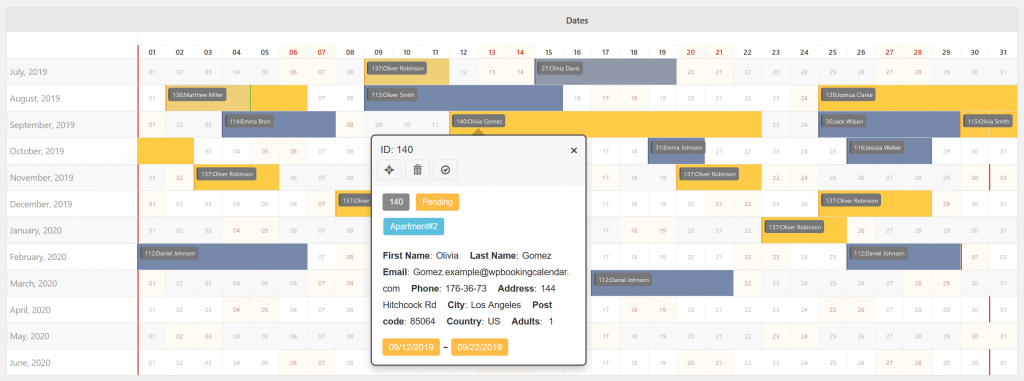 flex-timeline-single-month-pure-2 | WP Booking Calendar: The #1 Booking ...