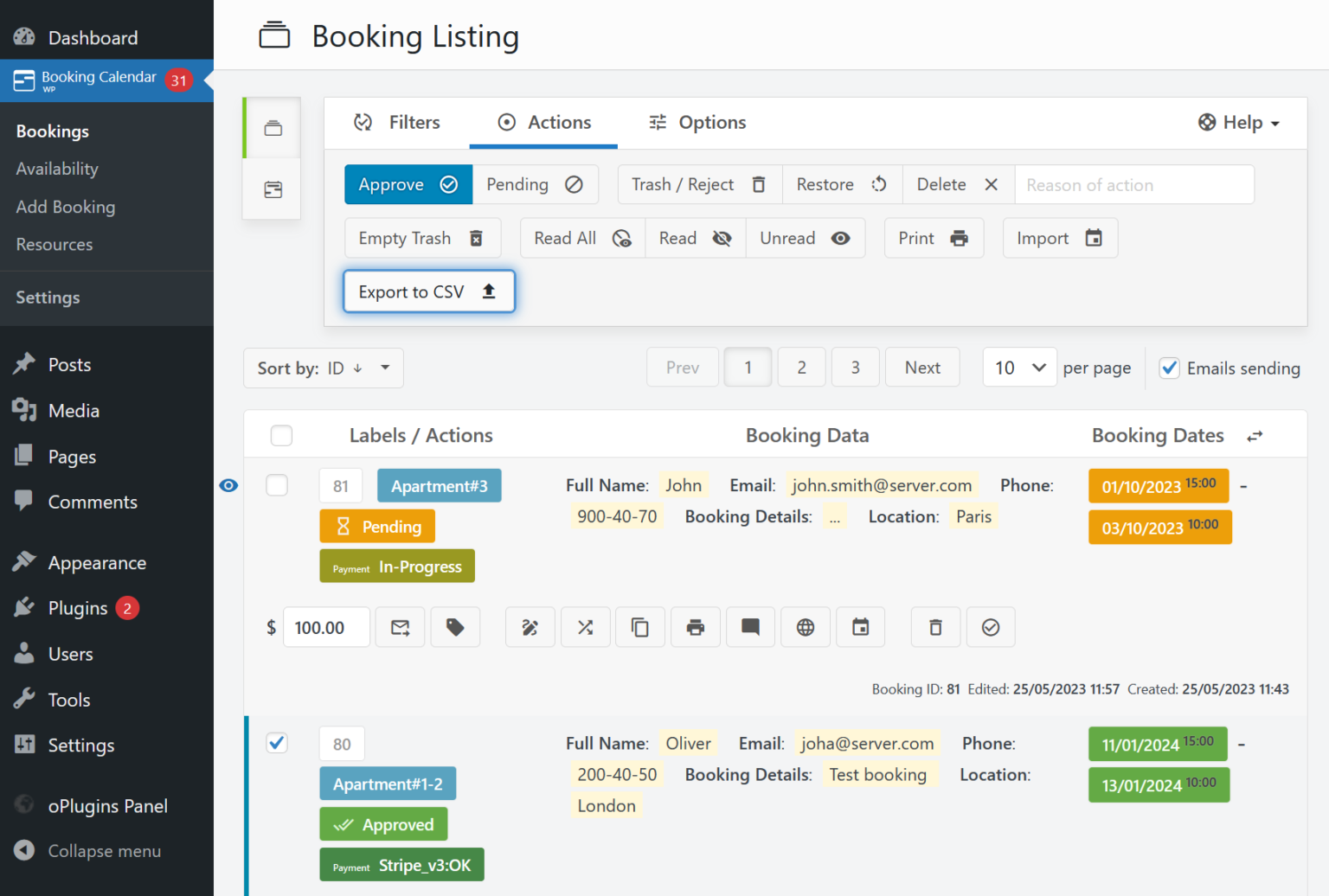 Features | WP Booking Calendar Versions Overview