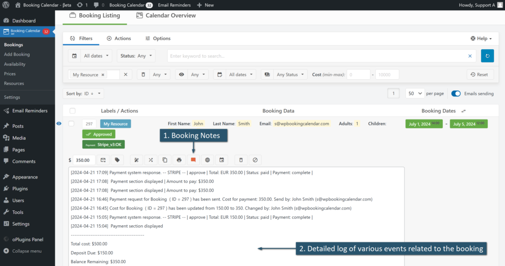 Partial Payments | Setup: Paying a Portion of the Booking Cost Upfront. | WP Booking Calendar ...