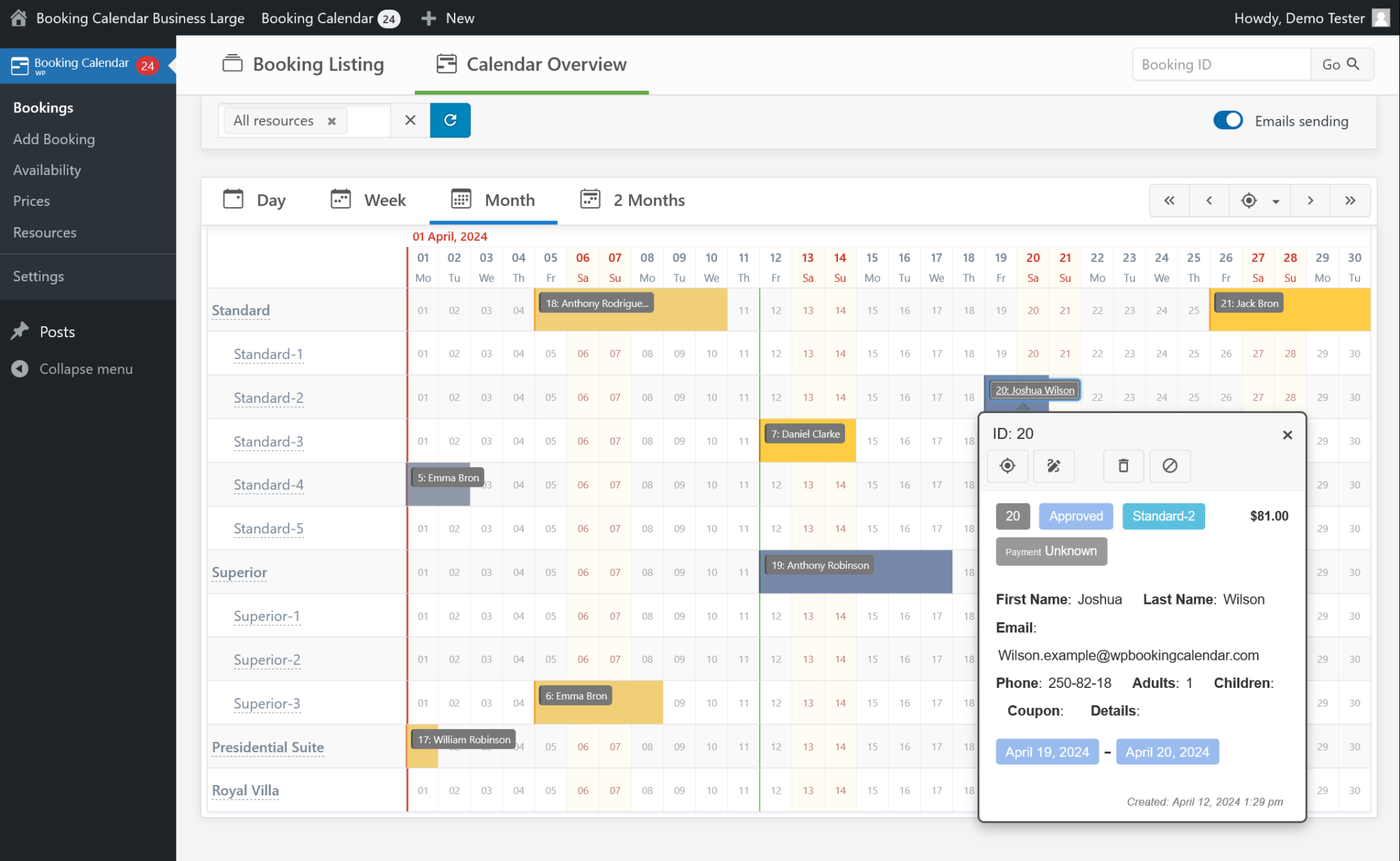 Screenshots | WP Booking Calendar: The #1 Booking Plugin for WordPress.